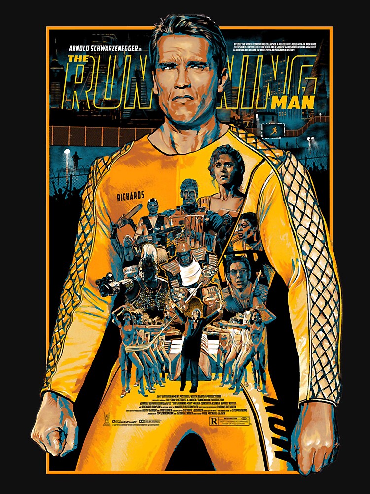 "The Running Man Poster" T-shirt for Sale by AnthonyPacheco | Redbubble ...