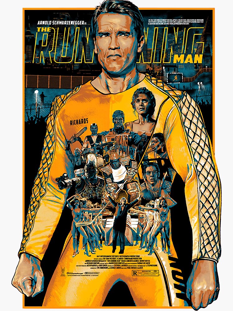 "The Running Man Poster" Sticker for Sale by AnthonyPacheco | Redbubble