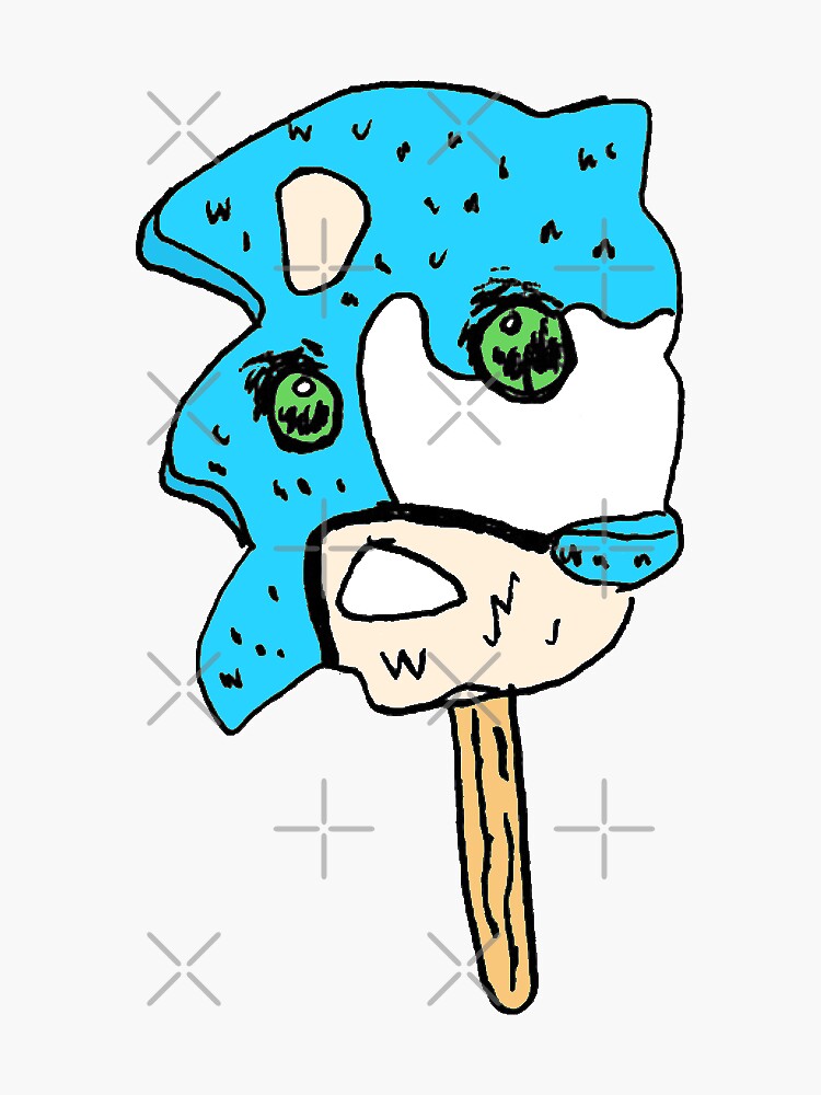 "cursed sonic popsicle" Sticker for Sale by spikysquid | Redbubble