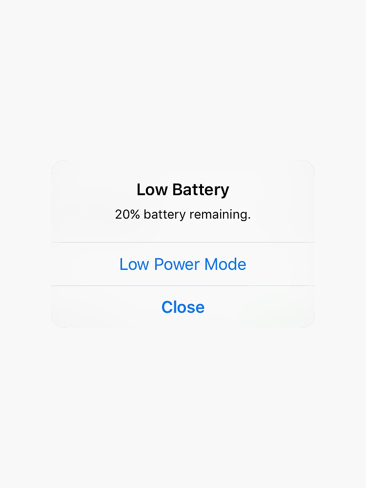 "IPhone Battery Warning Sticker" Sticker for Sale by EmoteBot | Redbubble