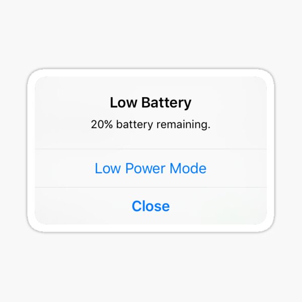 "IPhone Battery Warning Sticker" Sticker for Sale by EmoteBot | Redbubble