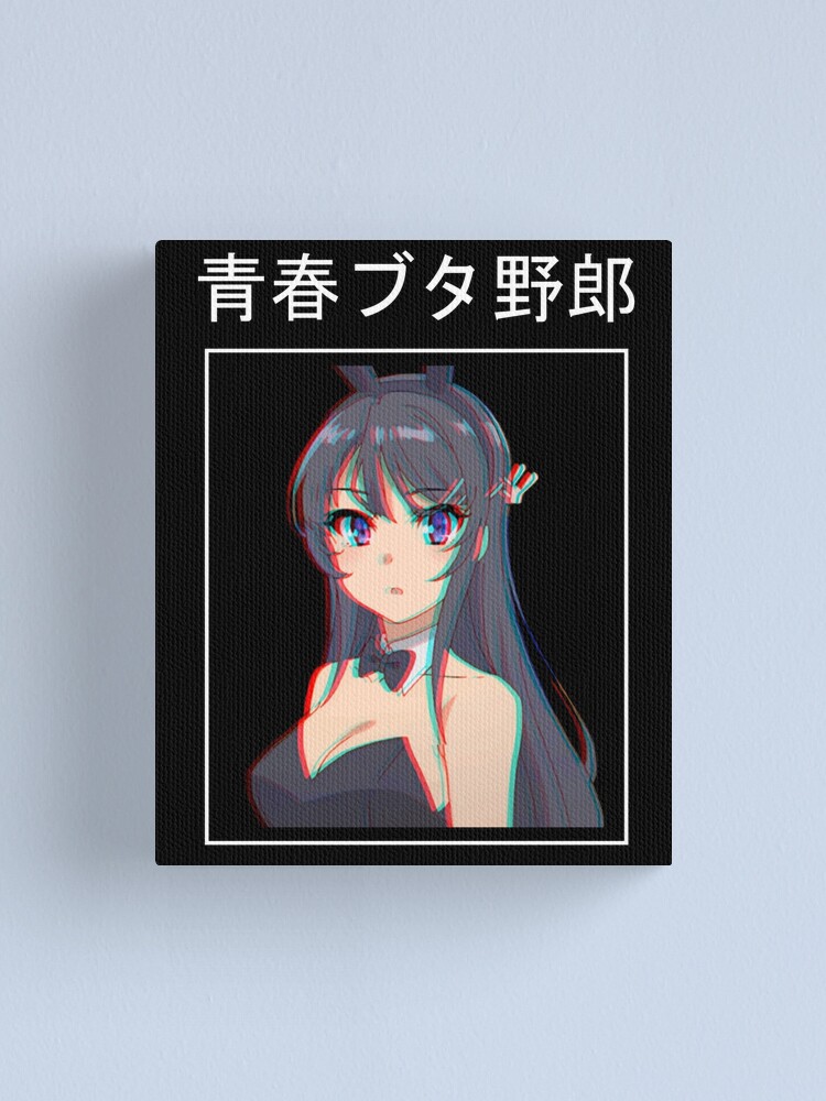 "Bunny Girl Senpai Japanese Text 3D Aesthetic" Canvas Print for Sale by ...
