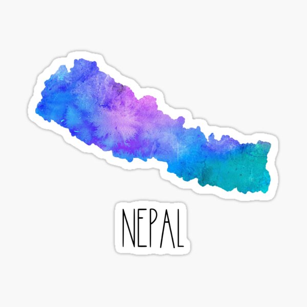 "Nepal Watercolor Map - Nepalese" Sticker for Sale by MountainD | Redbubble