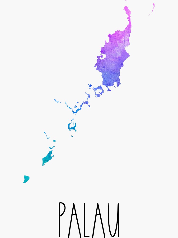 "Palau Watercolor Map - Palauan" Sticker for Sale by MountainD | Redbubble
