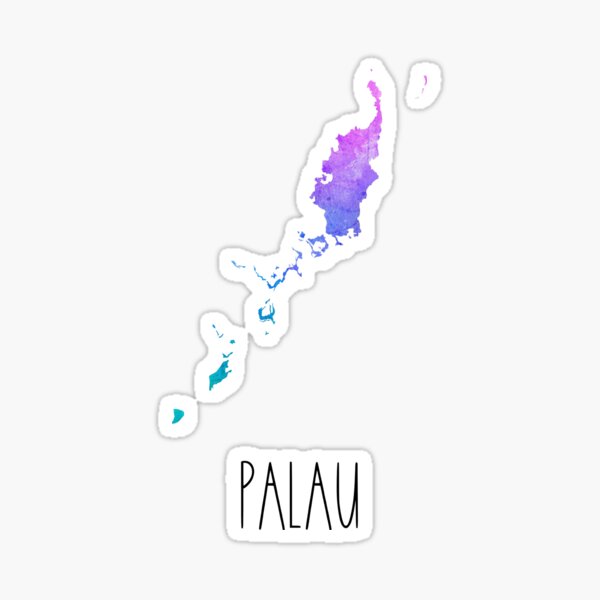 "Palau Watercolor Map - Palauan" Sticker for Sale by MountainD | Redbubble