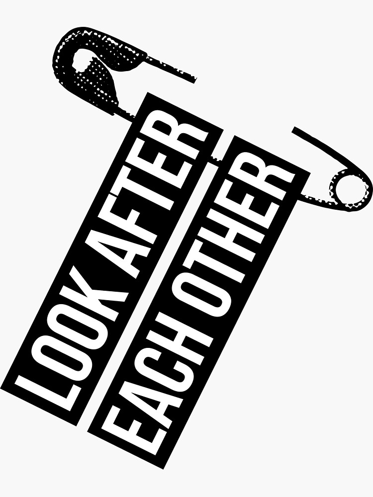 "Look after each other - safety pin" Sticker for Sale by murraygm ...