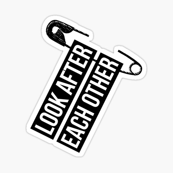 "Look after each other - safety pin" Sticker for Sale by murraygm ...