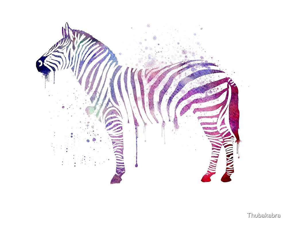 "Watercolor Zebra" by Thubakabra | Redbubble