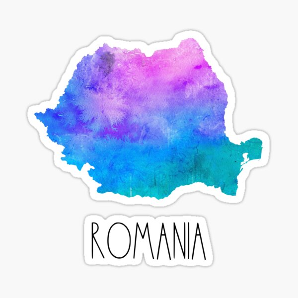 "Romania Watercolor Map - Romanian" Sticker for Sale by MountainD ...