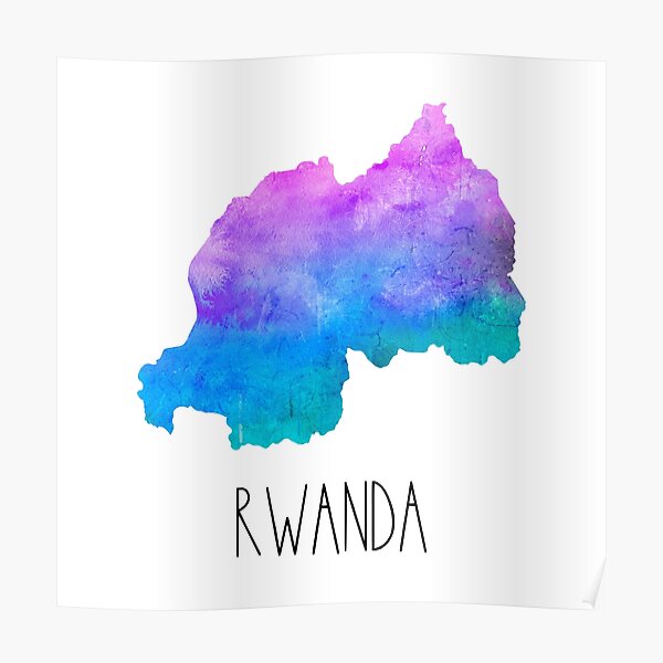 "Rwanda Watercolor Map - Rwandan" Poster for Sale by MountainD | Redbubble