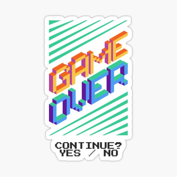 "Videogame Game Over " Sticker for Sale by VebuBusiness | Redbubble