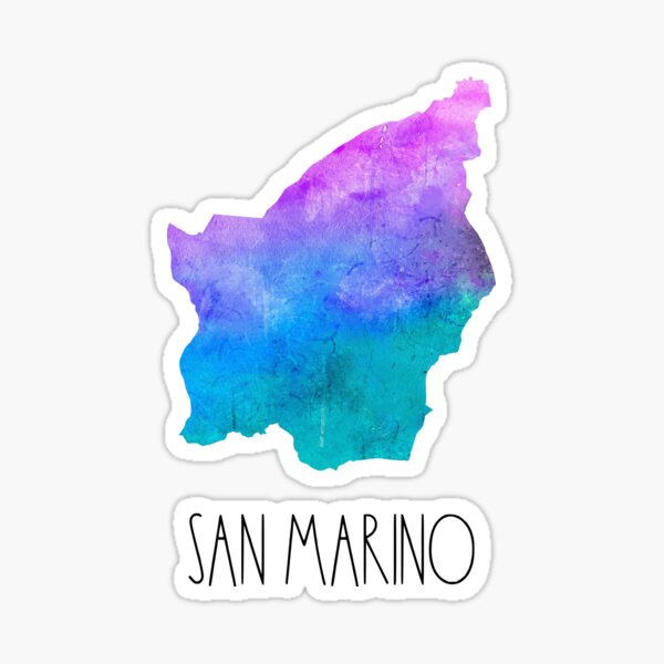 "San Marino Watercolor Map - Sammarinese" Sticker for Sale by MountainD ...