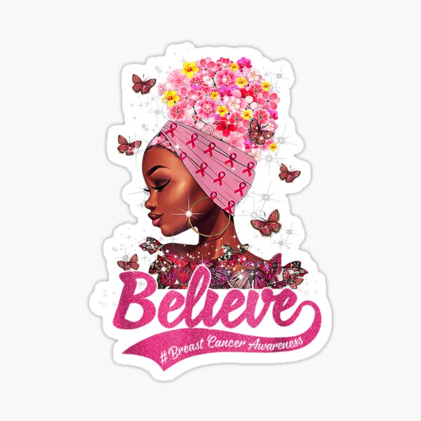"Breast Cancer Awareness Black Woman Warrior" Sticker for Sale by ...