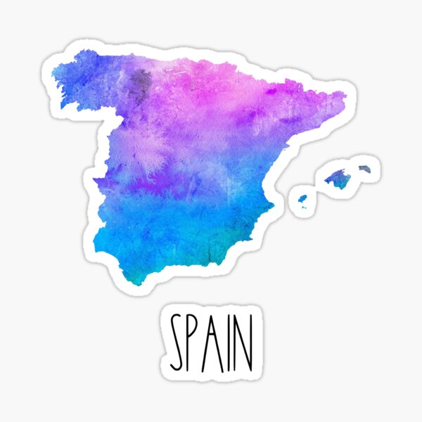 "Spain Watercolor Map - Spanish" Sticker for Sale by MountainD | Redbubble