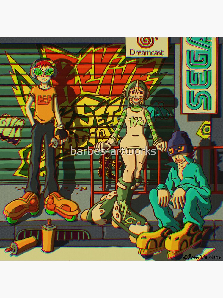 "Jet Set Radio - Revive Full Color" Sticker for Sale by barbes-artworks ...