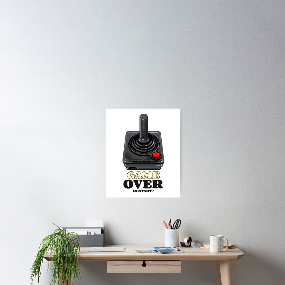 "Videogame Game Over Restart Controller Retro" Poster for Sale by ...