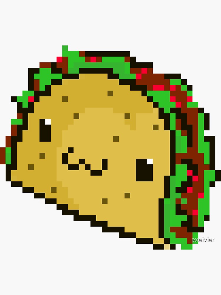 "Pixel Art Taco" Sticker by exeivier | Redbubble
