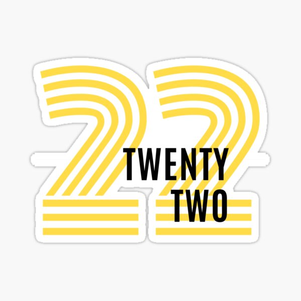 "Number Twenty Two 22" Sticker for Sale by SUKEHIRO22 | Redbubble