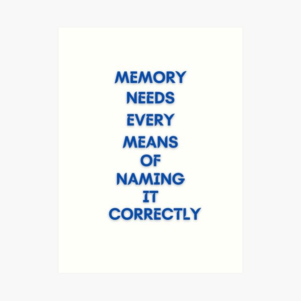 "MNEMONIC MNEMONIC ACROSTIC" Art Print for Sale by HydrangeaHollow ...