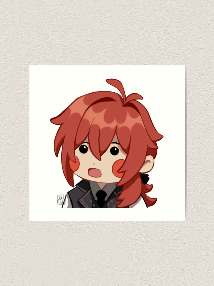 "Genshin Impact Shocked Diluc" Art Print for Sale by Dellmain | Redbubble