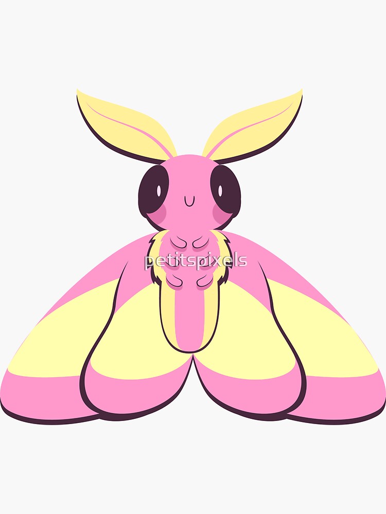 "Cute Rosy Maple Moth" Sticker for Sale by petitspixels | Redbubble
