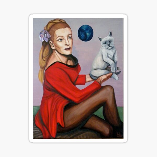 "Yeoman Martha Landon and Cat" Sticker for Sale by CelesteYarnall ...