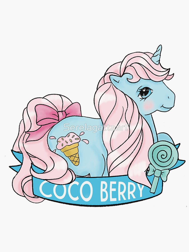 "Coco Berry Unicorn Pony Ice cream " Sticker for Sale by Serelagattaart ...