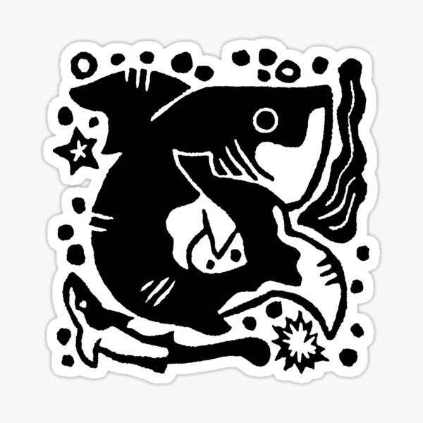 "White Shark & Remora" Sticker for Sale by HungryMathi | Redbubble