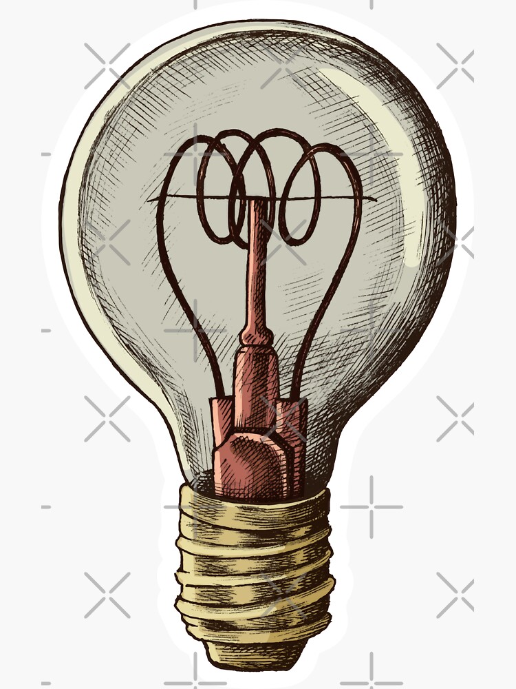 "Light bulb artwork - Realistic art of Light bulb" Sticker for Sale by ...