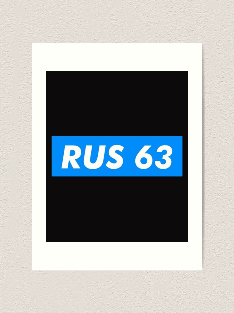 "Rusl #63 F1 driver Logo" Art Print for Sale by IsaacJamesxv | Redbubble