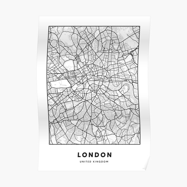 "London United Kingdom Minimalist Map" Poster for Sale by ...