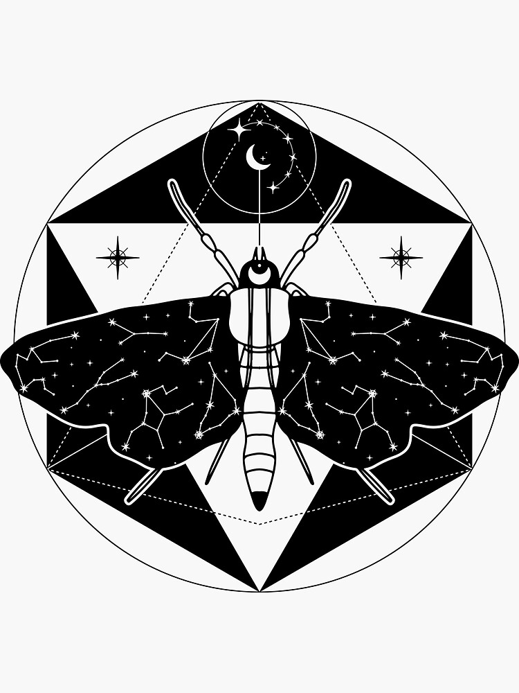 "Monochromatic Moth | Esoteric Bug Aesthetically " Sticker for Sale by ...