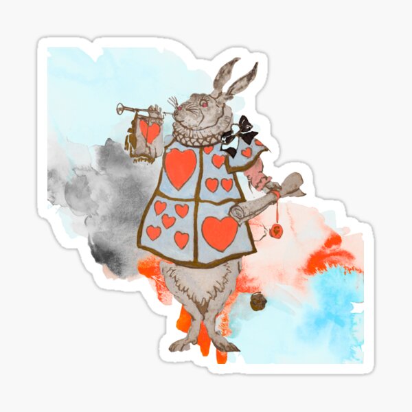 "Alice in wonderland White rabbit" Sticker for Sale by Beccilynn ...