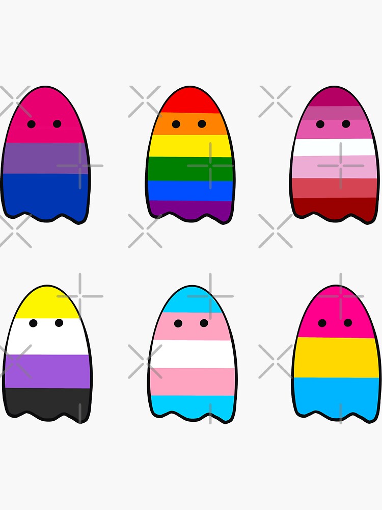 "PRIDE Ghosts Pansexual Bisexual Gay Lesbian Non Binary Transgender" Sticker for Sale by ...