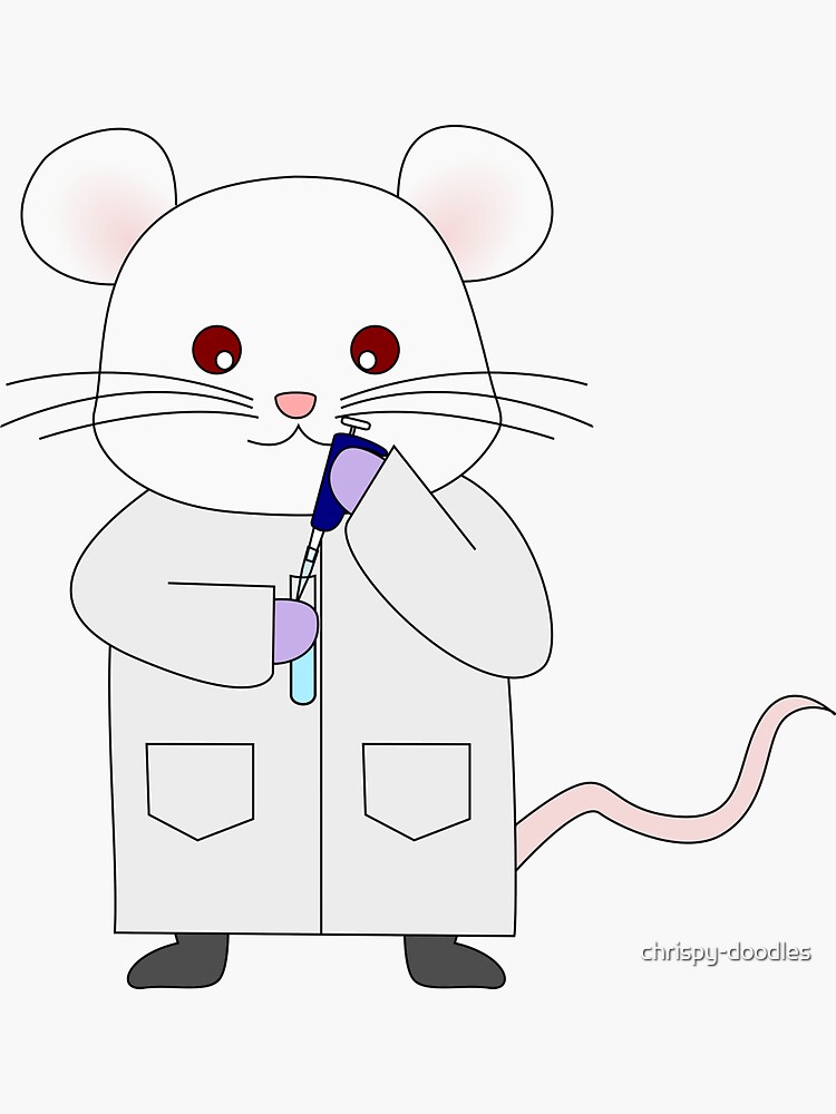 "Scientist Lab Mouse" Sticker for Sale by chrispy-doodles | Redbubble