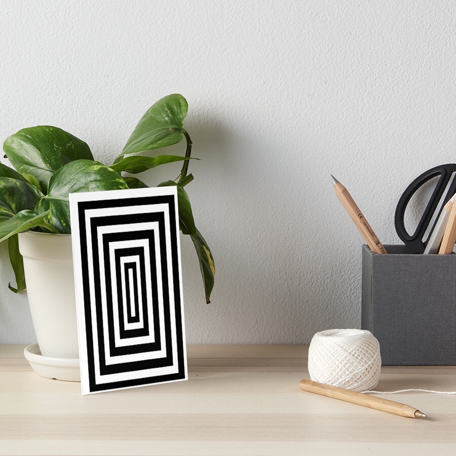 "Rectangle inside a Rectangle v2 in Black and White" Art Board Print by ...