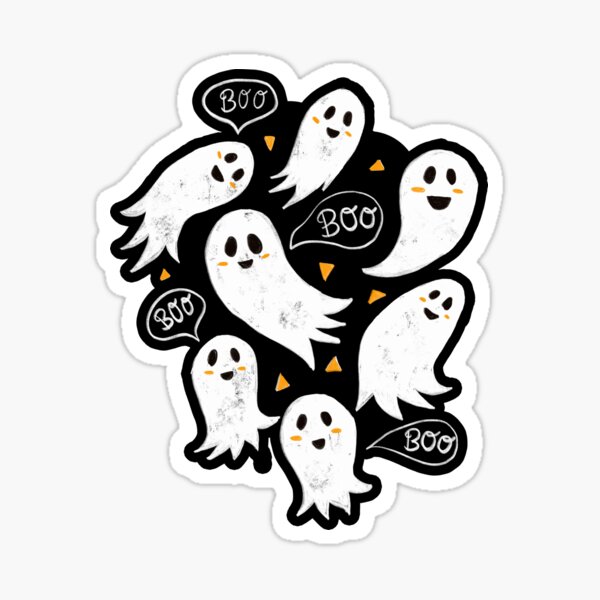 "Friendly Ghosts" Sticker by latheandquill | Redbubble