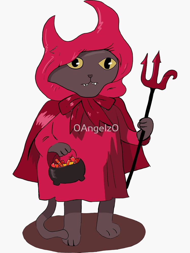 "cat disguised as a devil" Sticker for Sale by 0Angelz0 | Redbubble