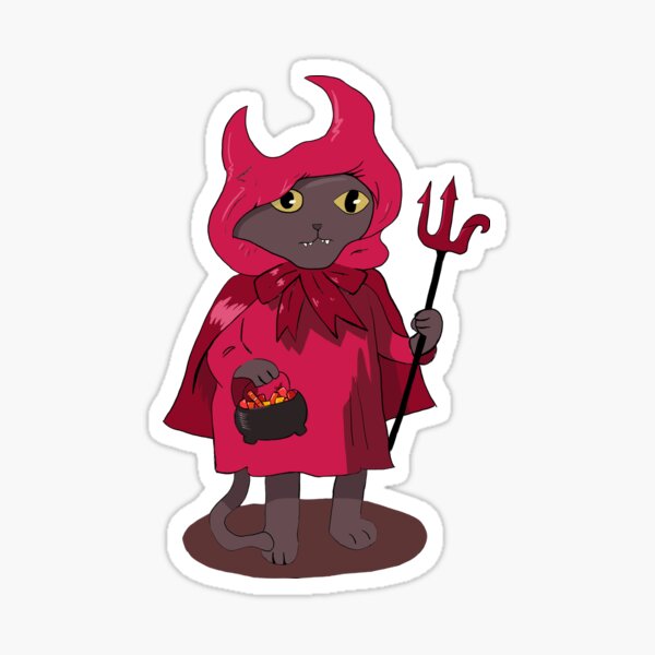 "cat disguised as a devil" Sticker for Sale by 0Angelz0 | Redbubble