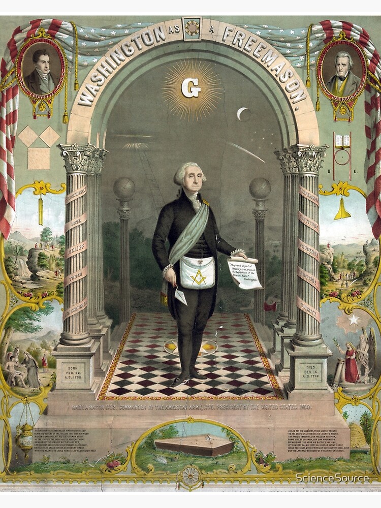 "U. S. President George Washington, Freemason" Art Board Print for Sale ...
