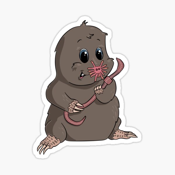 "Cute Star-Nosed Mole" Sticker for Sale by CharacterAlley | Redbubble