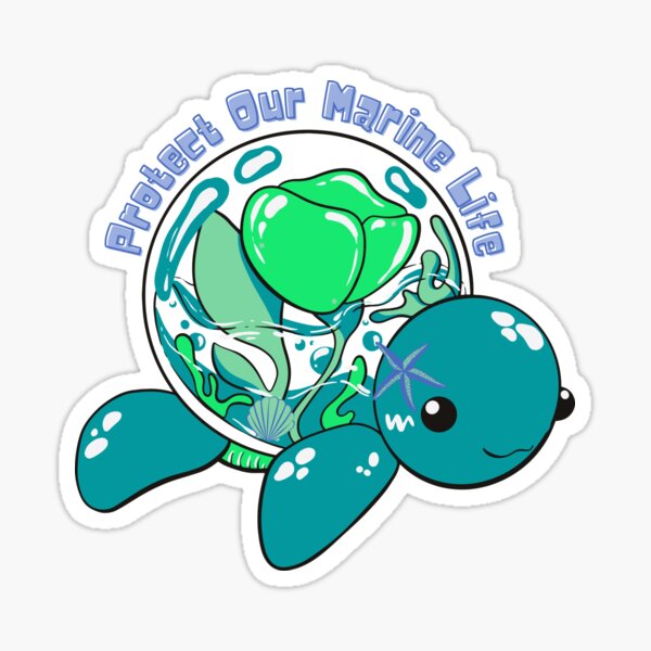 "Protect Our Marine Life" Sticker by Epantha | Redbubble