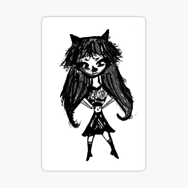 "Girl in alt art style" Sticker for Sale by blissfy | Redbubble