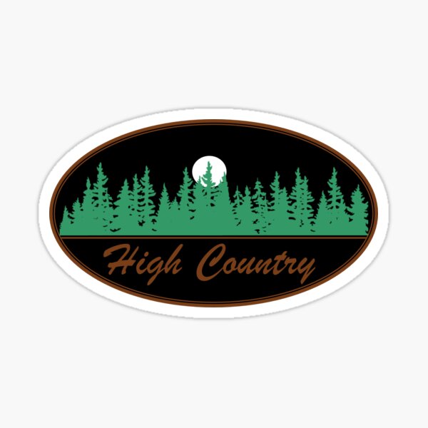 "High Country Full Moon Rising-Black Oval Brown Trim" Sticker for Sale ...