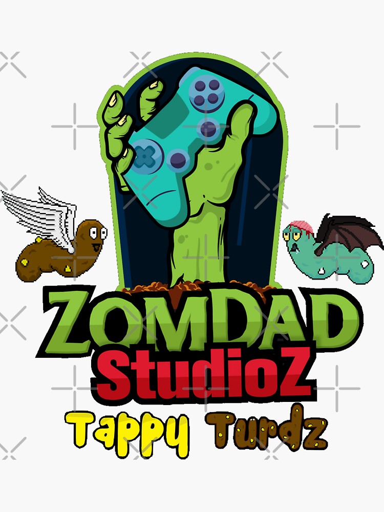 "ZomDad Official Logo with Tappy Turdz!" Sticker for Sale by ...