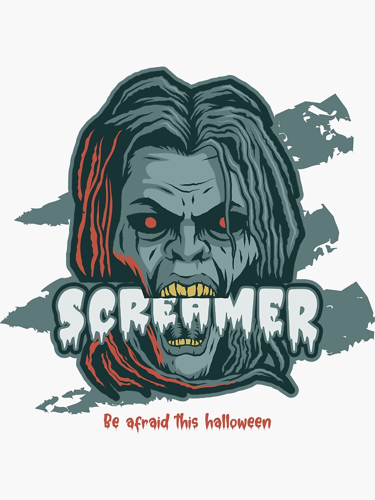 "This Halloween Is Going To Be A Screamer | Scary Woman" Sticker for ...