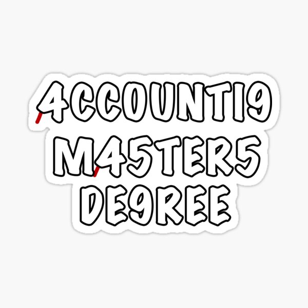 "Accounting masters degree" Sticker for Sale by Dinashop | Redbubble