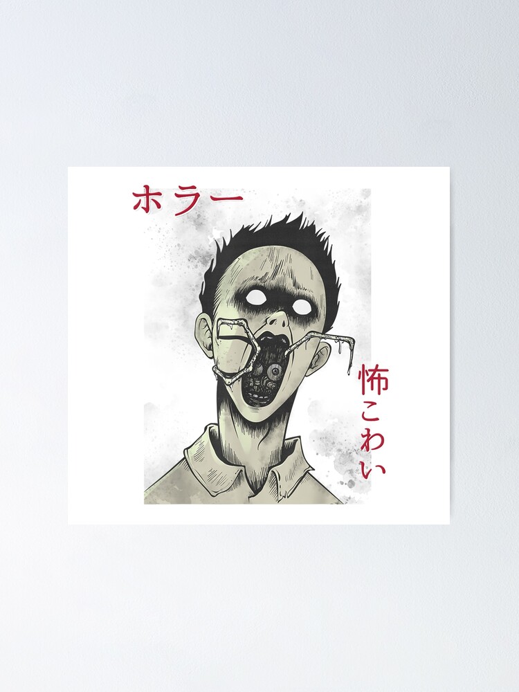 "Japanese Horror Manga Horror Comic Fan Fear Creepy Halloween T-Shirt ...