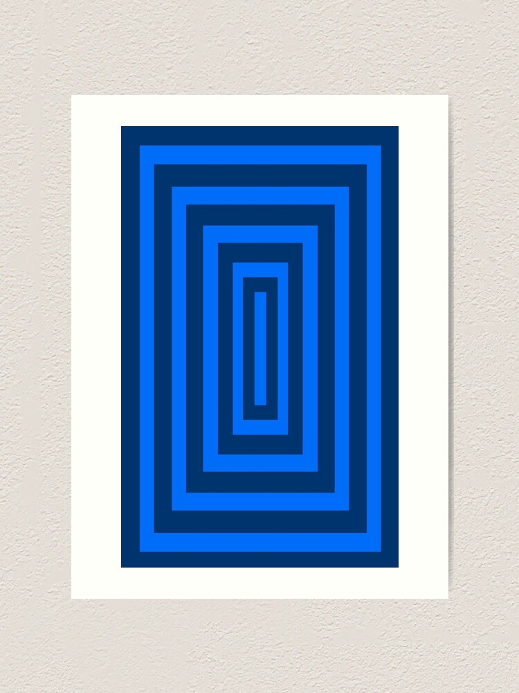 "Rectangle inside a Rectangle v2 in Alternating Shades of Blue" Art ...