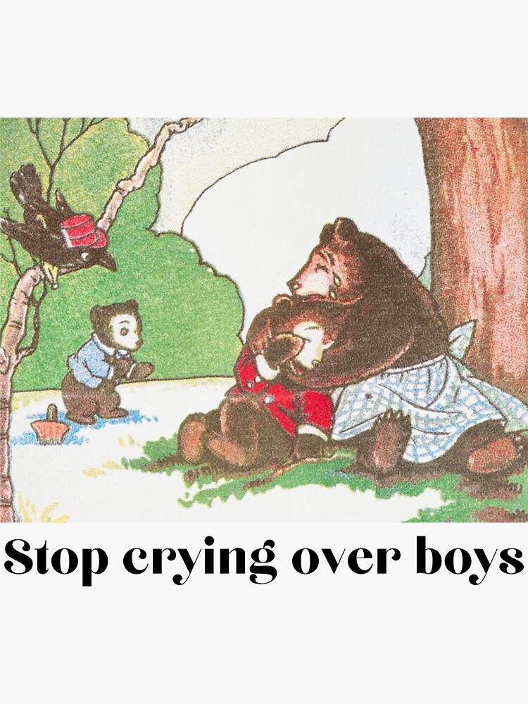 "stop crying over boys" Sticker for Sale by CollTeshirt | Redbubble